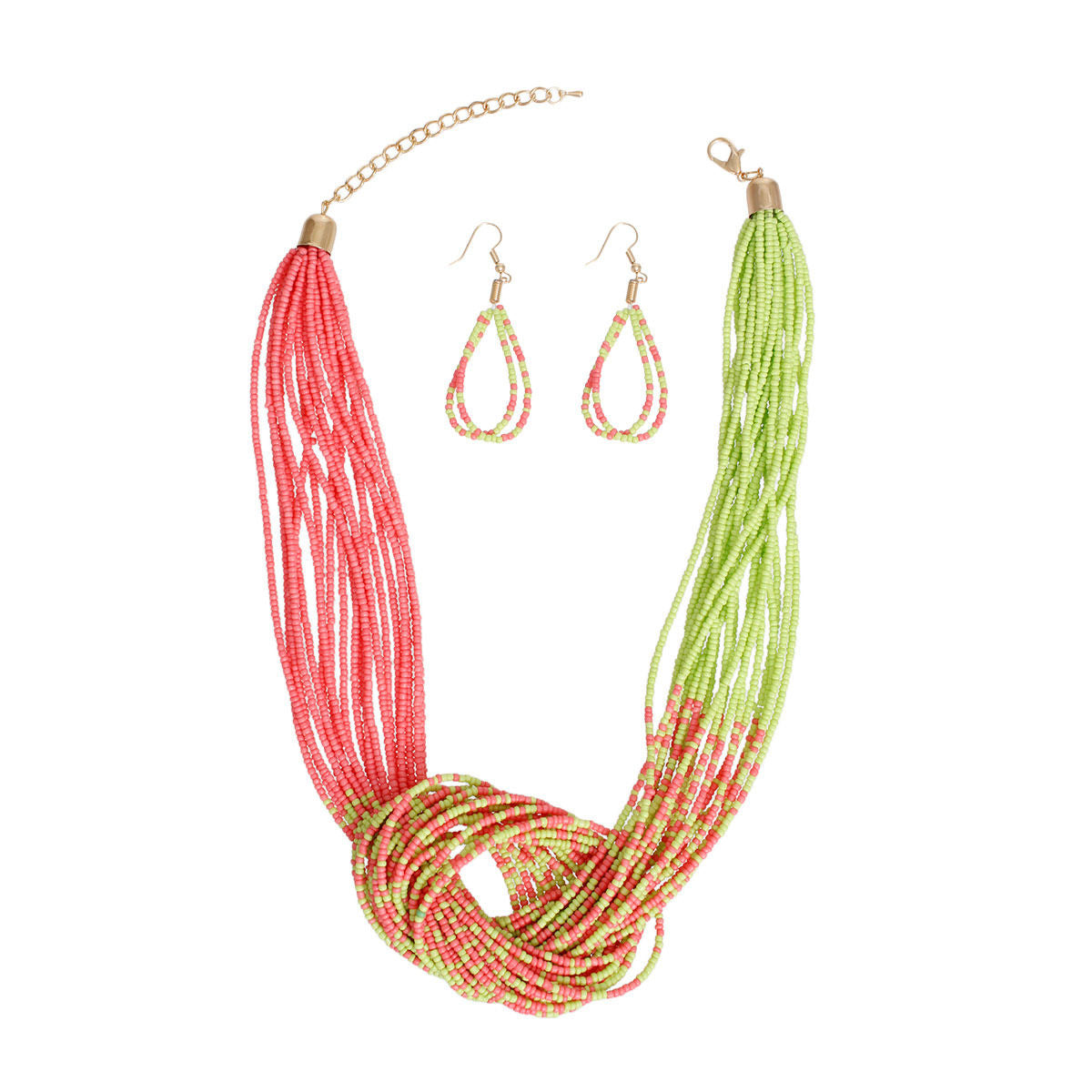 20 Strand Pink Green Knot Set – Diggin Her Roots Boutique