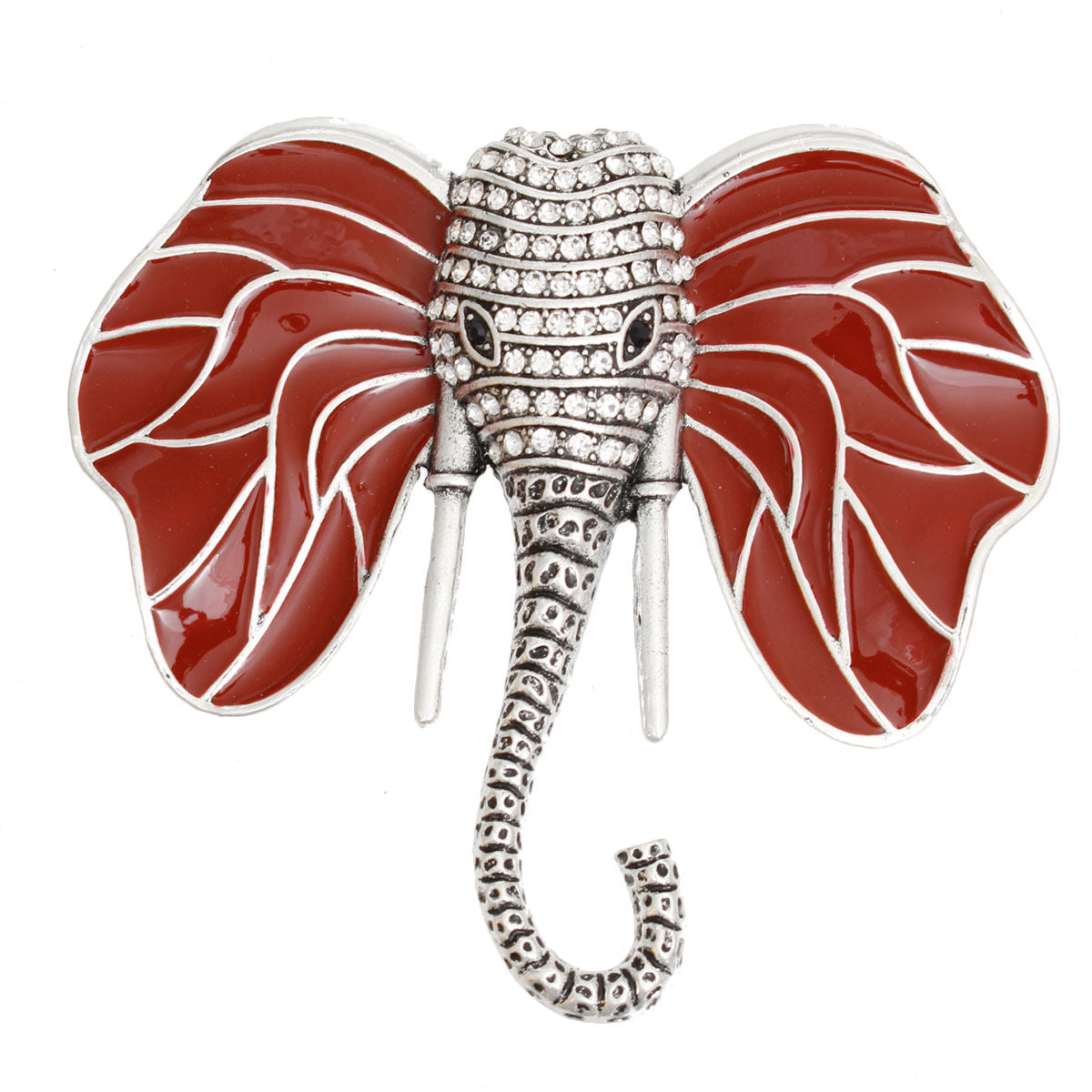 Brooch DST Elephant Head Clear Stone Pin for Women – Diggin Her Roots ...