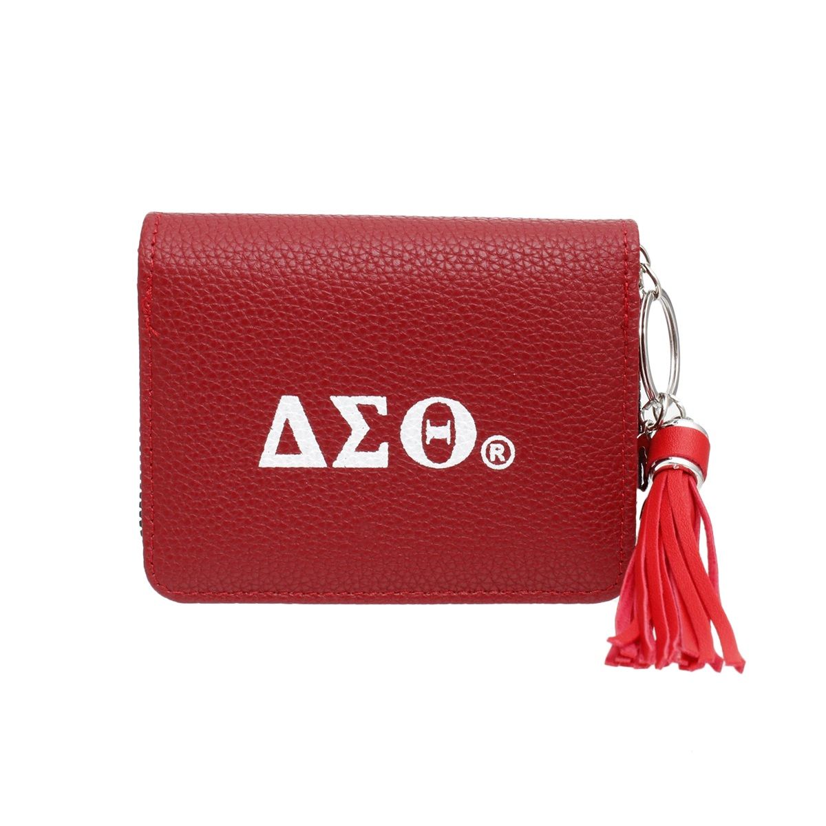 DST Sorority Red Tassel Keychain Zipper Wallet – Diggin Her Roots Boutique