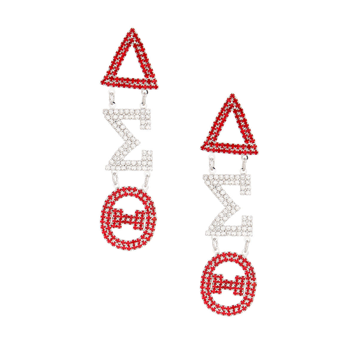 Dangle Red Medium Soror Delta Earrings – Diggin Her Roots Boutique